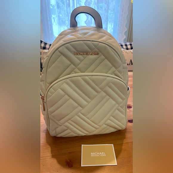 Michael Kors | Bags | Michael Kors Abbey Faux Leather Backpack Handbag ...